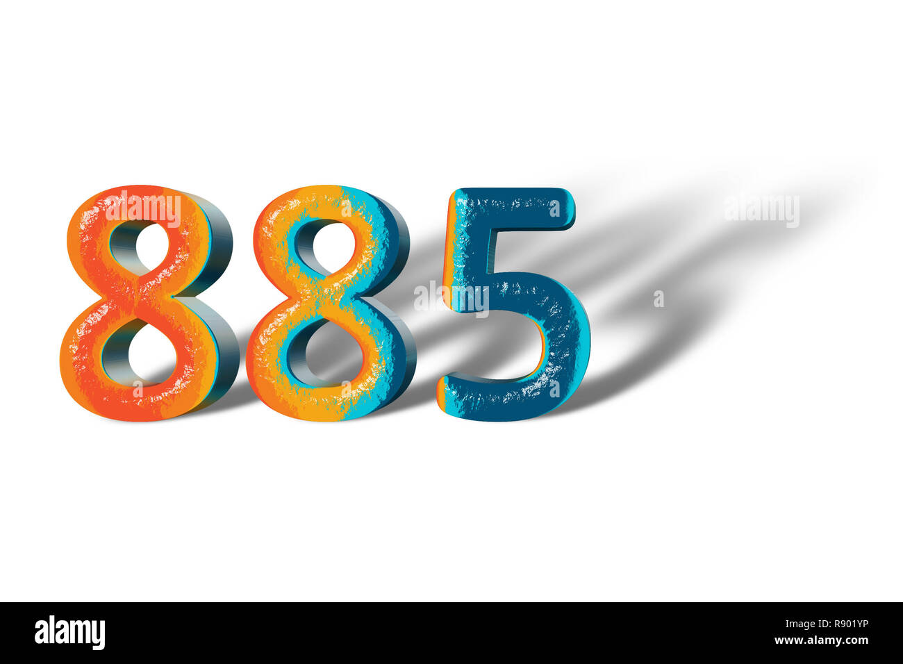 3D Number 885 eight hundred eighty five lively colours Stock Photo - Alamy