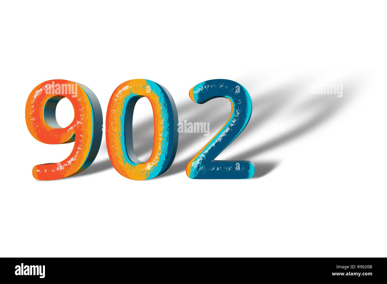 3D Number 902 nine hundred two lively colours Stock Photo - Alamy