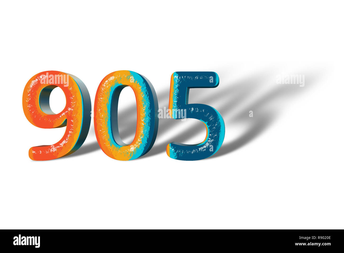 3D Number 905 nine hundred five lively colours Stock Photo - Alamy