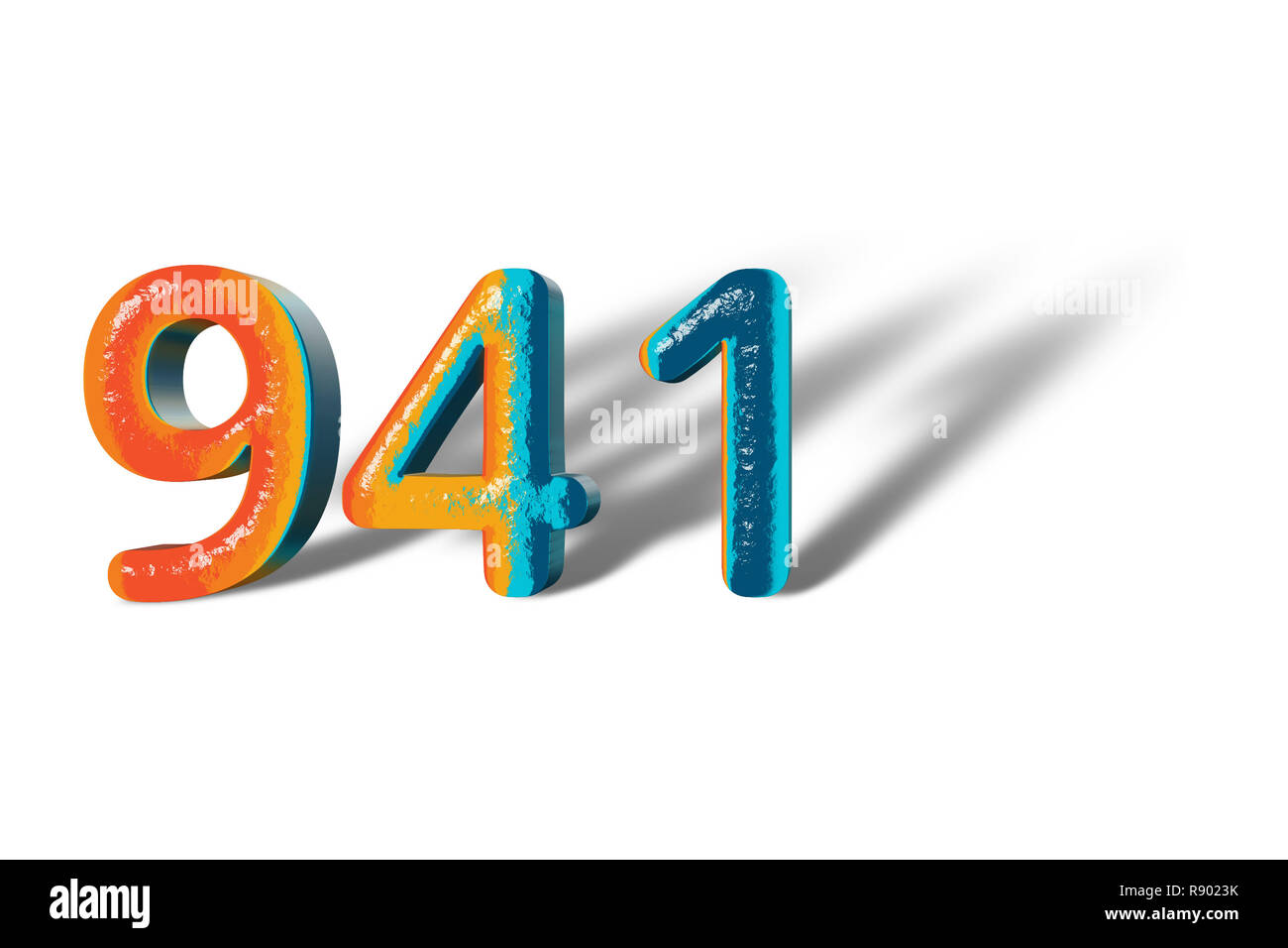 3D Number 941 nine hundred forty one lively colours Stock Photo - Alamy