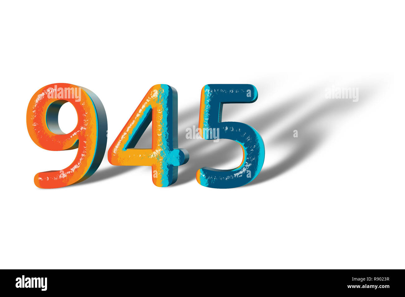 3D Number 945 nine hundred forty five lively colours Stock Photo - Alamy
