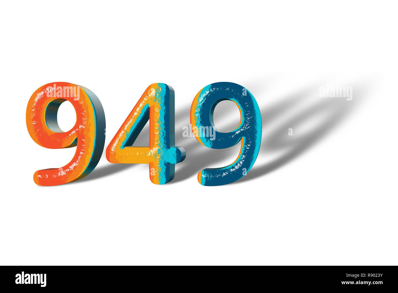 3D Number 949 nine hundred forty nine lively colours Stock Photo - Alamy