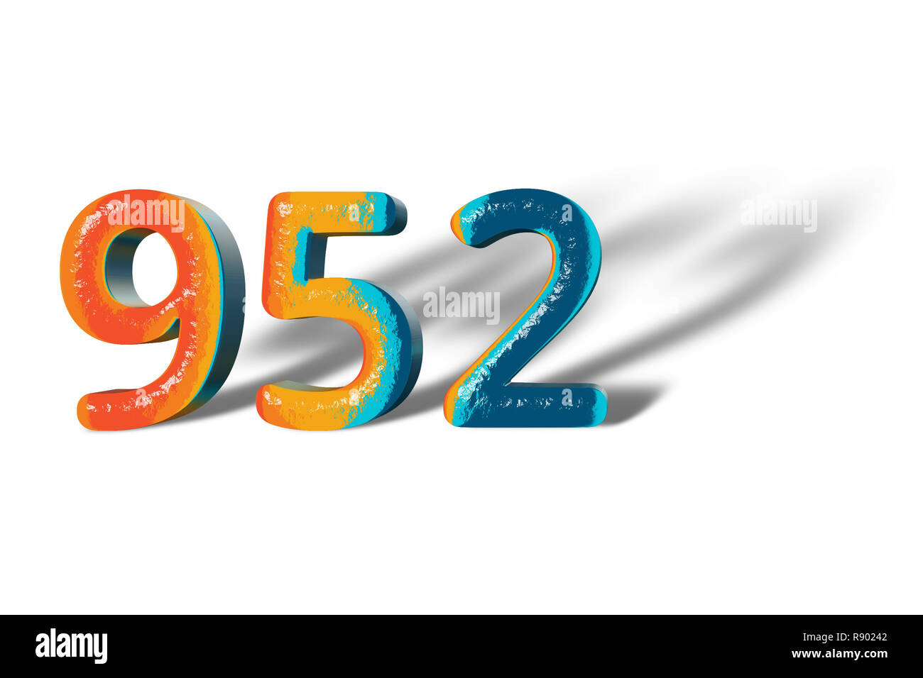 3D Number 952 nine hundred fifty two lively colours Stock Photo - Alamy
