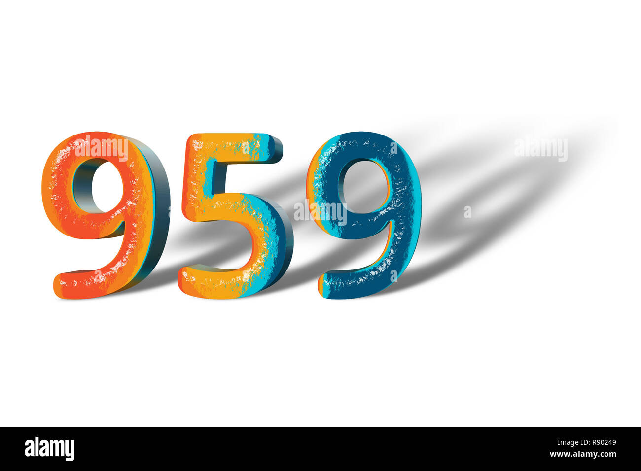 3D Number 959 nine hundred fifty nine lively colours Stock Photo - Alamy