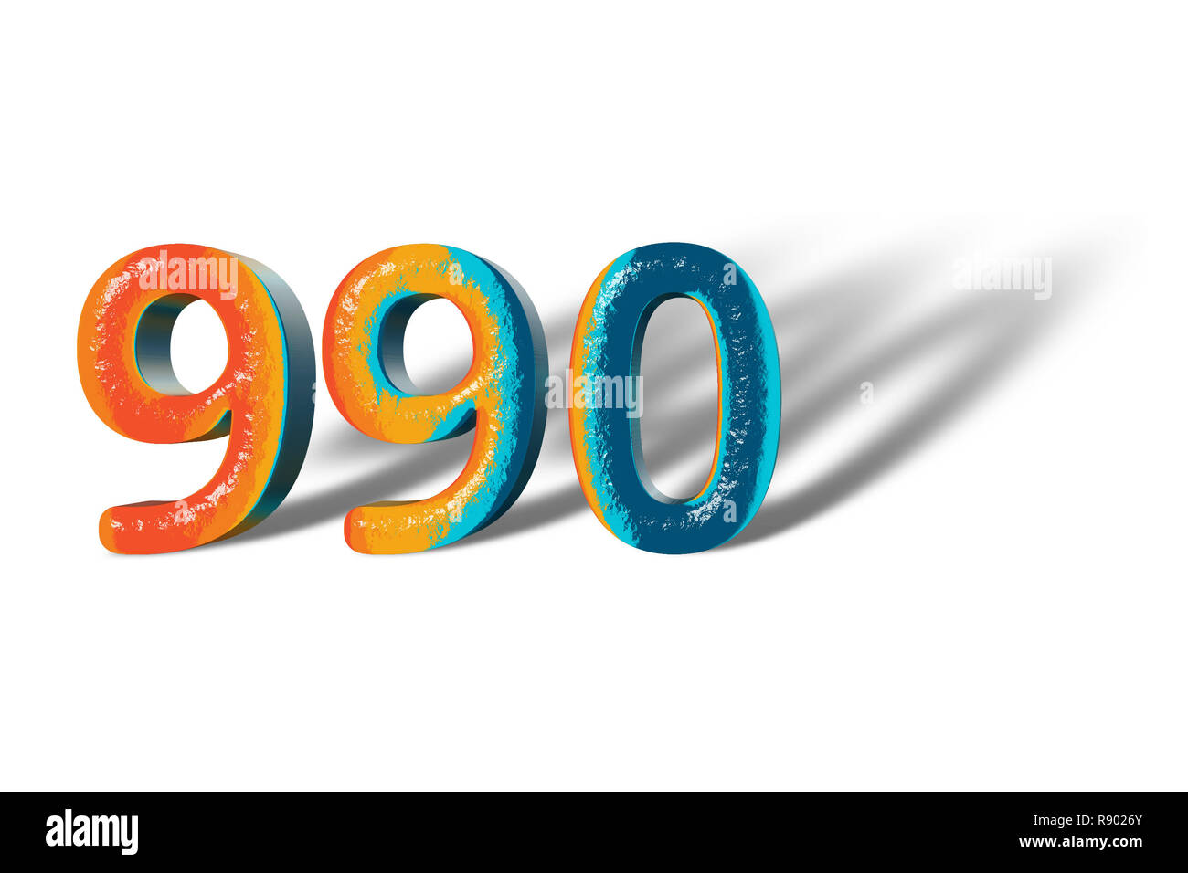 3d number 990 hi-res stock photography and images - Alamy