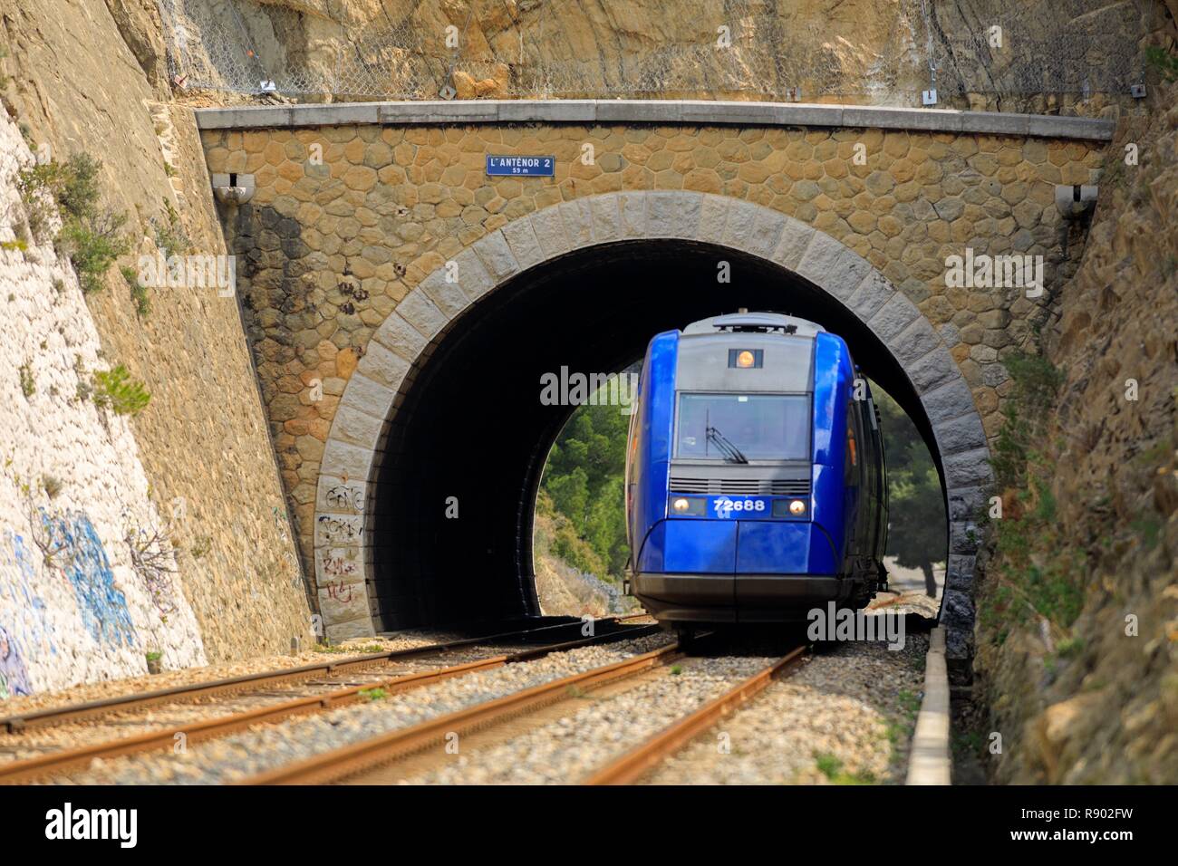 The blue train railway france hi-res stock photography and images - Alamy