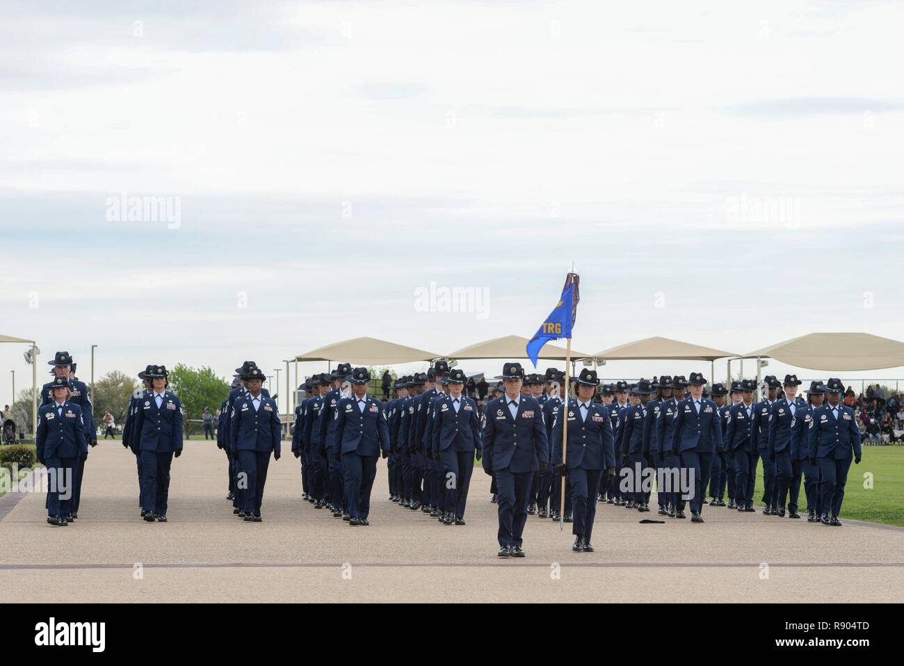 Air Force Basic Military Training instructors march during the Air ...