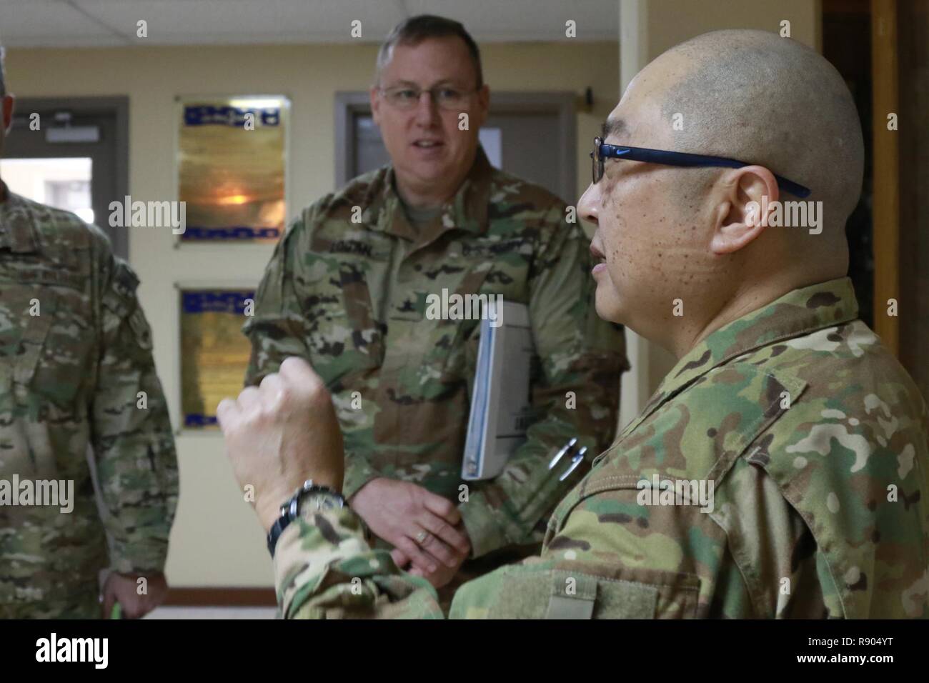 Lt. Col. Dan Okamora (right), the sub area petroleum officer for 1st ...