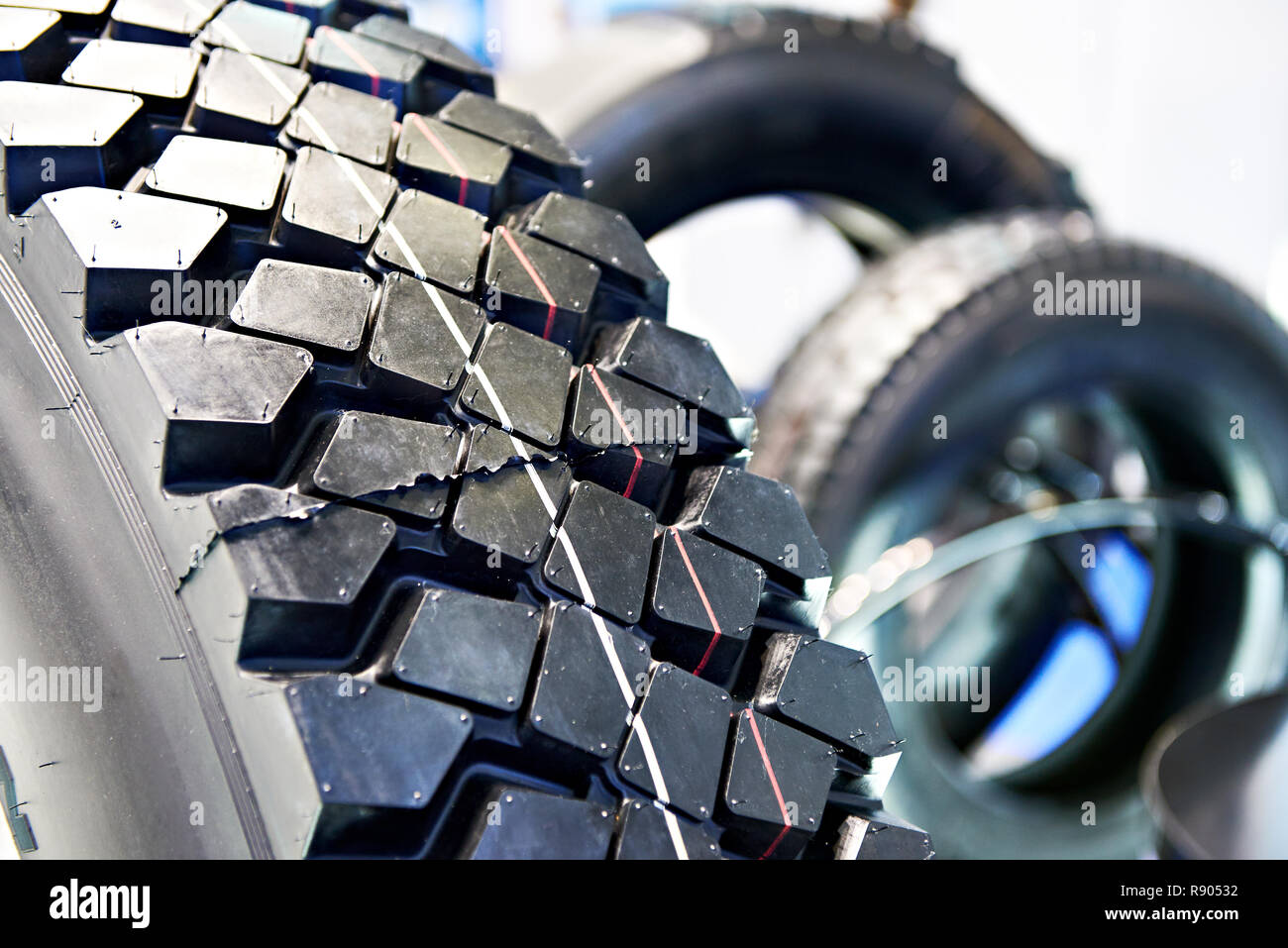 Tread pattern on a wheelbarrow tire truck in store Stock Photo - Alamy