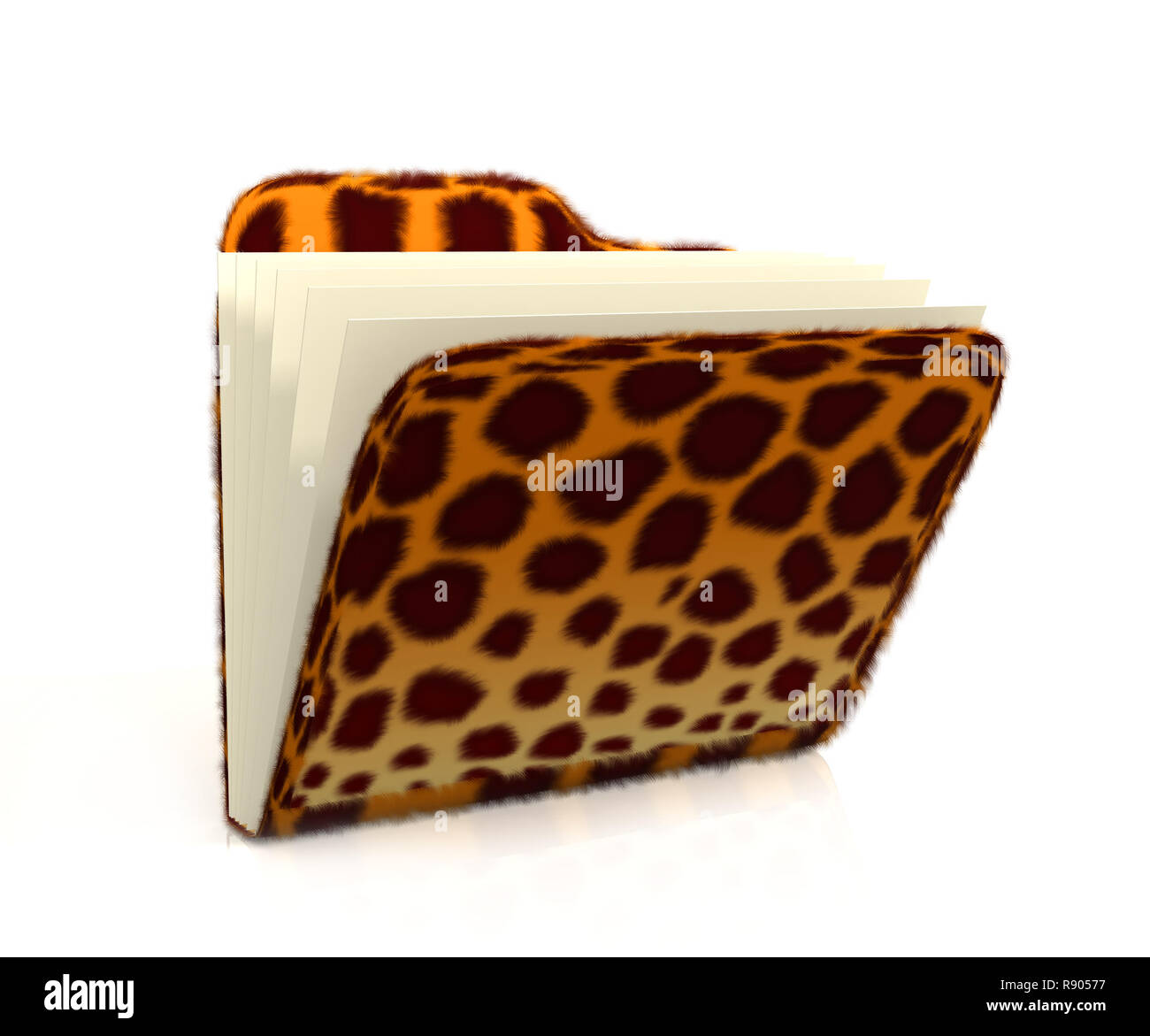 Set of a safari - a folder with fur a leopard Stock Photo - Alamy