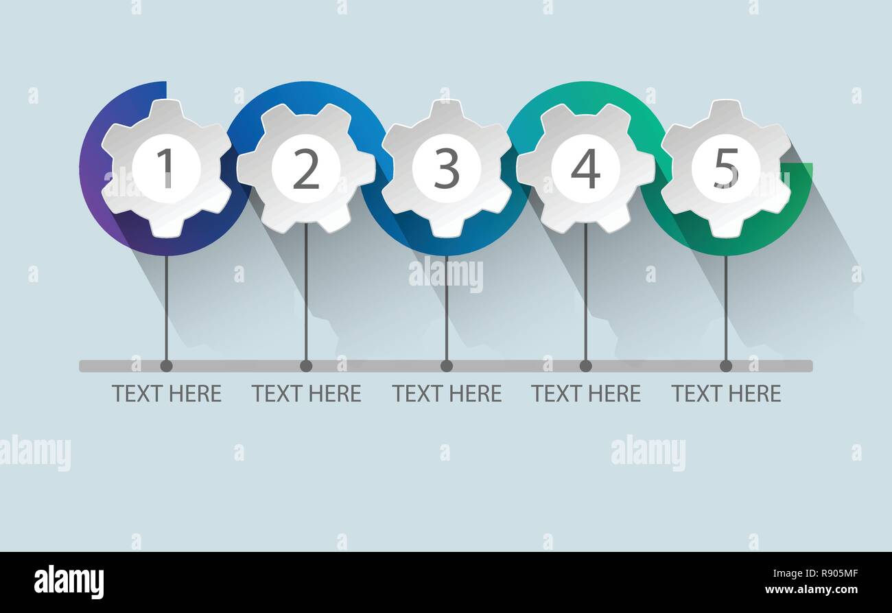 Infographic gear five steps Stock Vector Image & Art - Alamy