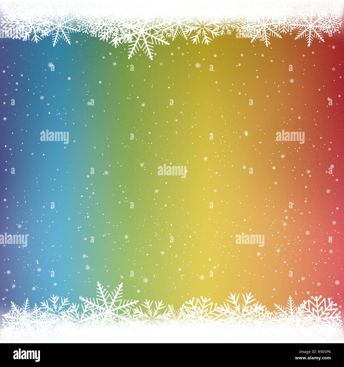 snowy rainbow color winter template Stock Vector Image & Art - Alamy