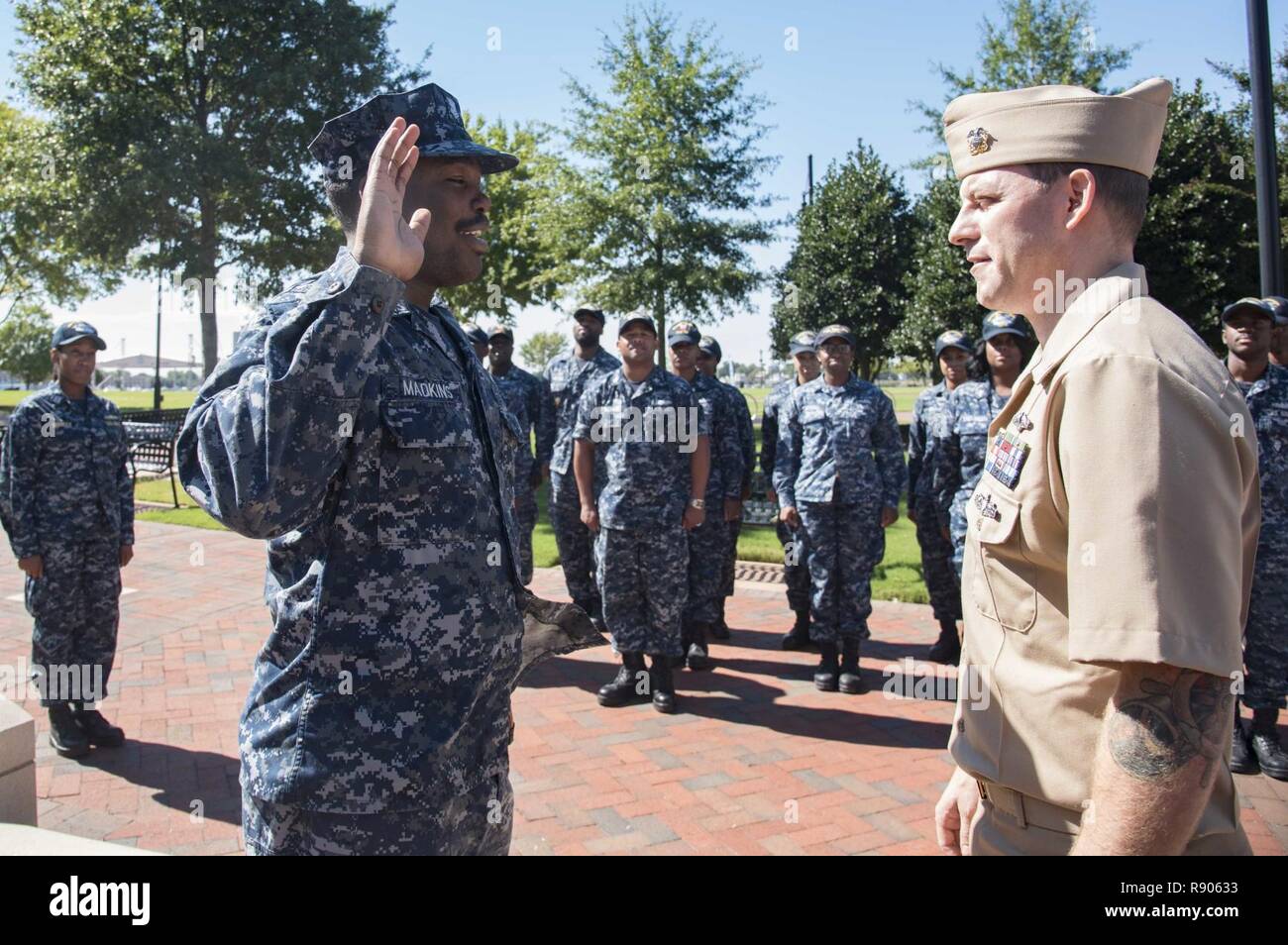 NORFOLK, Va. (September 29, 2017) Yeoman 2nd Class Christopher Madkins ...