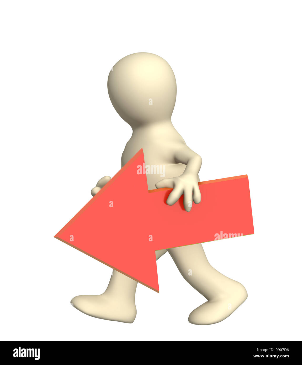 3d puppet with red arrow Stock Photo - Alamy