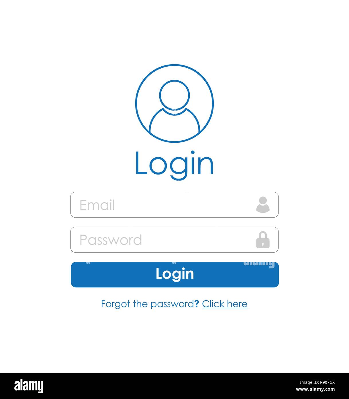 Clean modern login form hi-res stock photography and images - Alamy