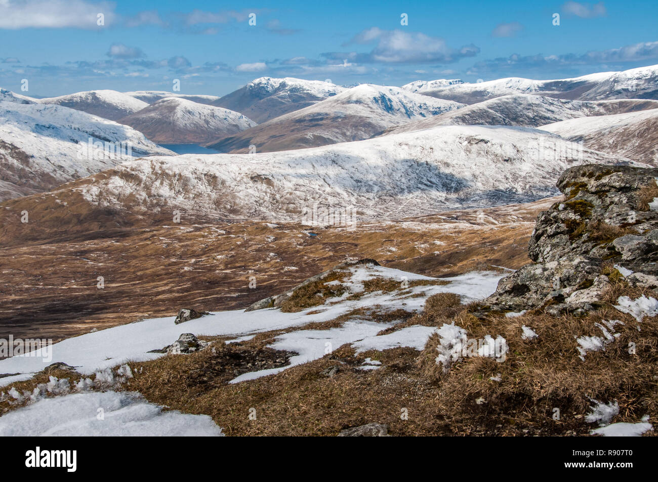 On the summit of Stuchd an Lochain, a munro in the Scottish highlands ...