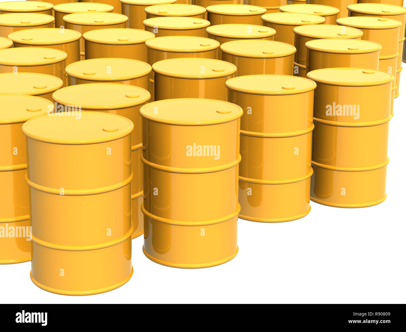 Many tanks of yellow color. Objects over white Stock Photo - Alamy