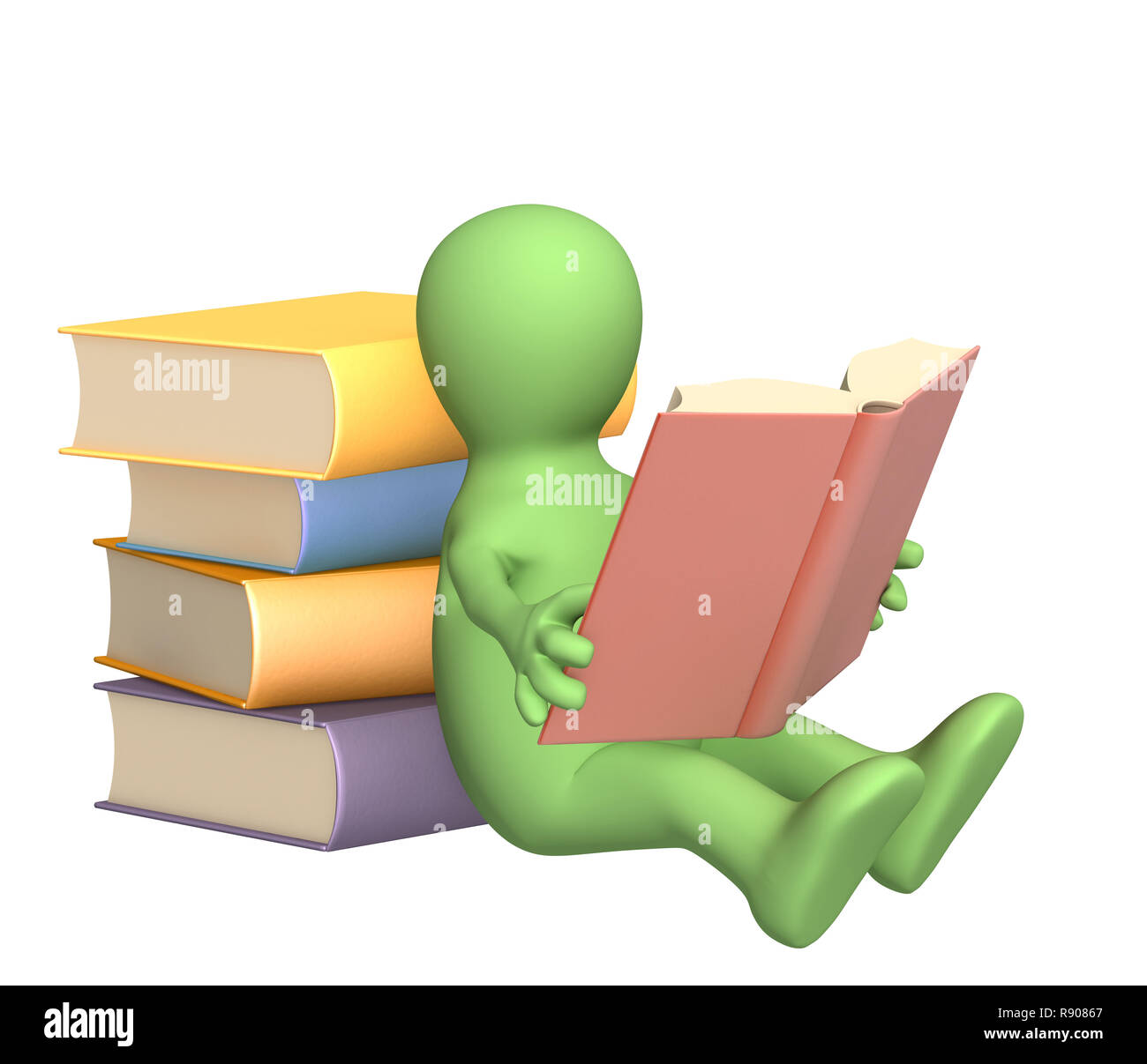 3d white people reading book Cut Out Stock Images & Pictures - Alamy
