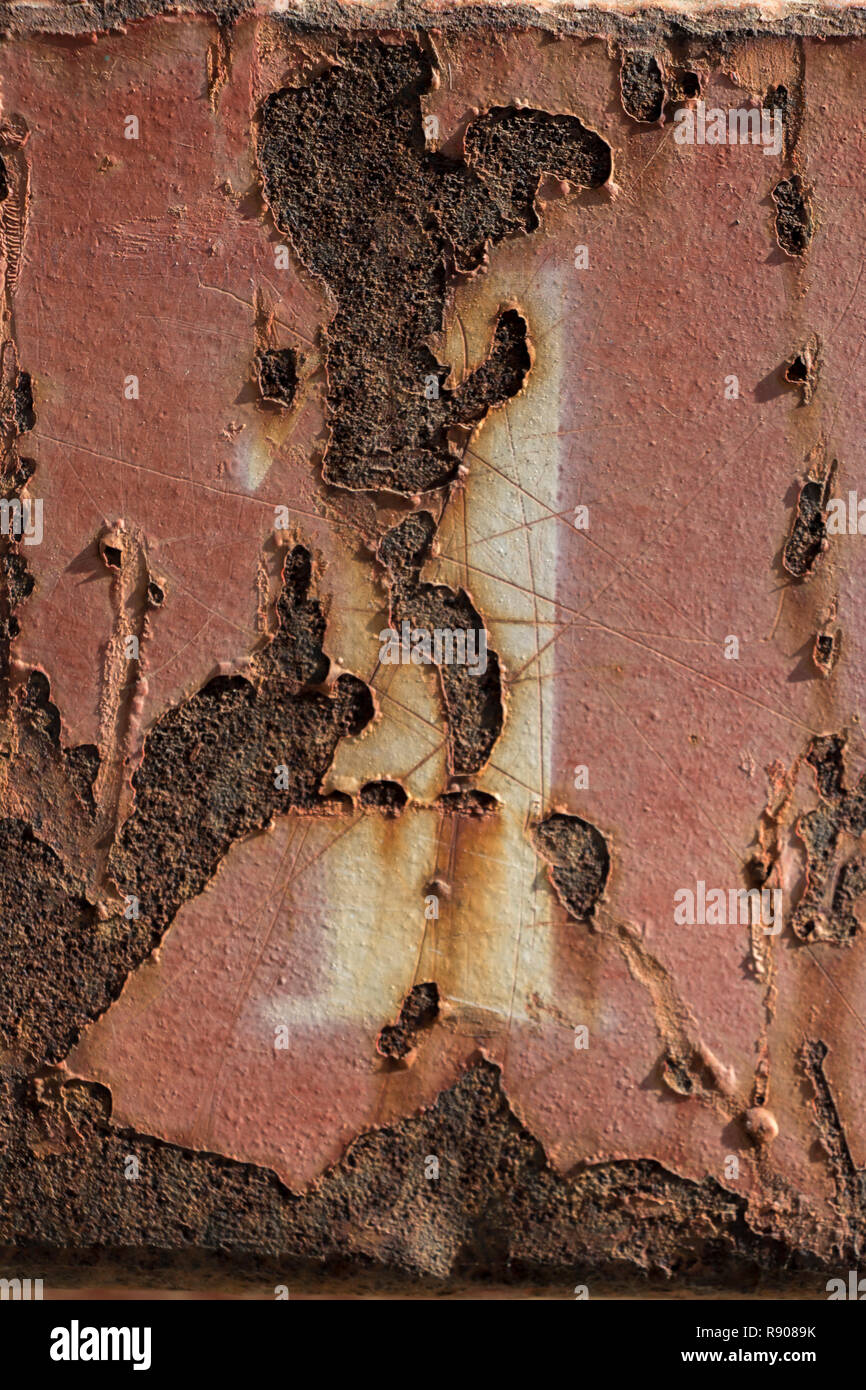 scratched rusty metal texture number one, number 1 Stock Photo - Alamy