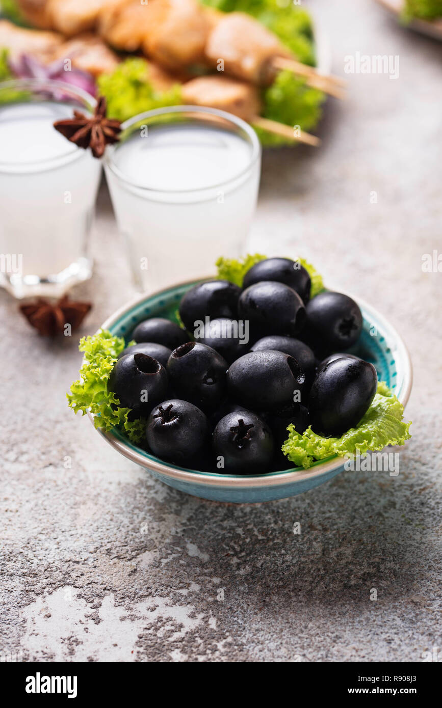Ouzo and olive hi-res stock photography and images - Alamy
