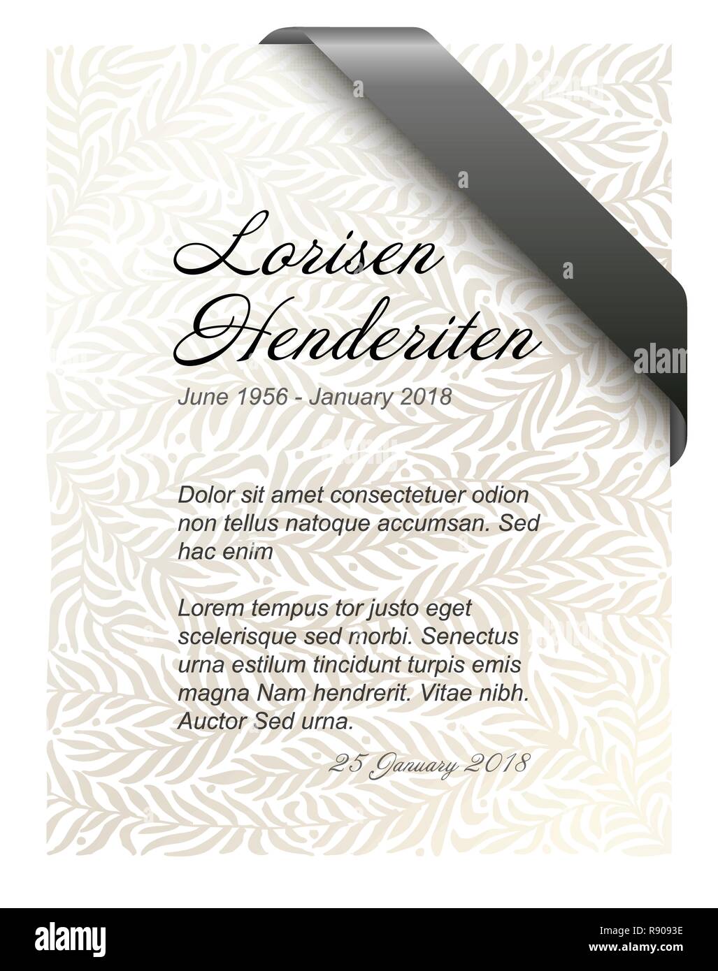 Funeral card hi-res stock photography and images - Alamy