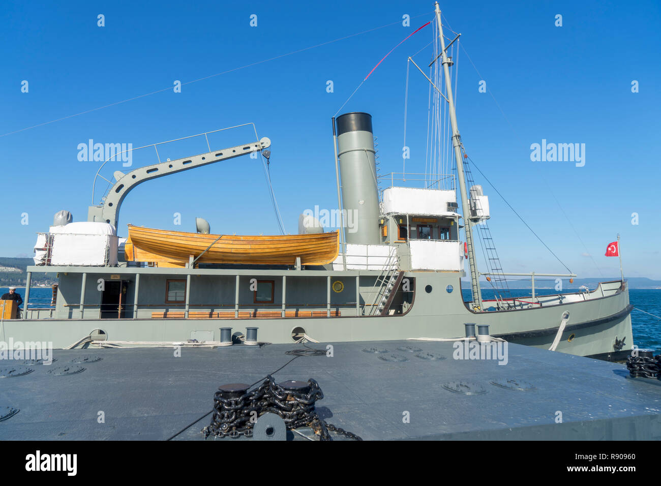Nusrat Mine Ship in the Canakkale Naval Sea Museum in Canakkale, Turkey ...