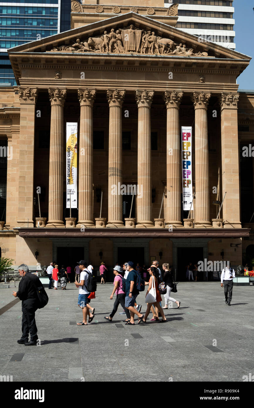 King George Square and City Hall, Brisbane, Queensland, Australia Stock ...