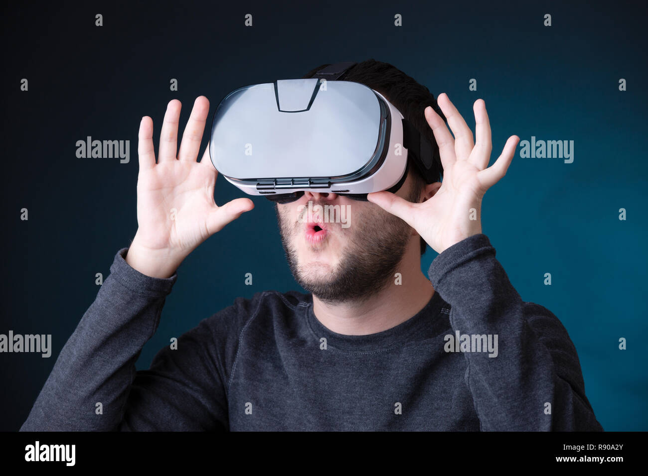 Immersion virtual reality young man hi-res stock photography and images ...
