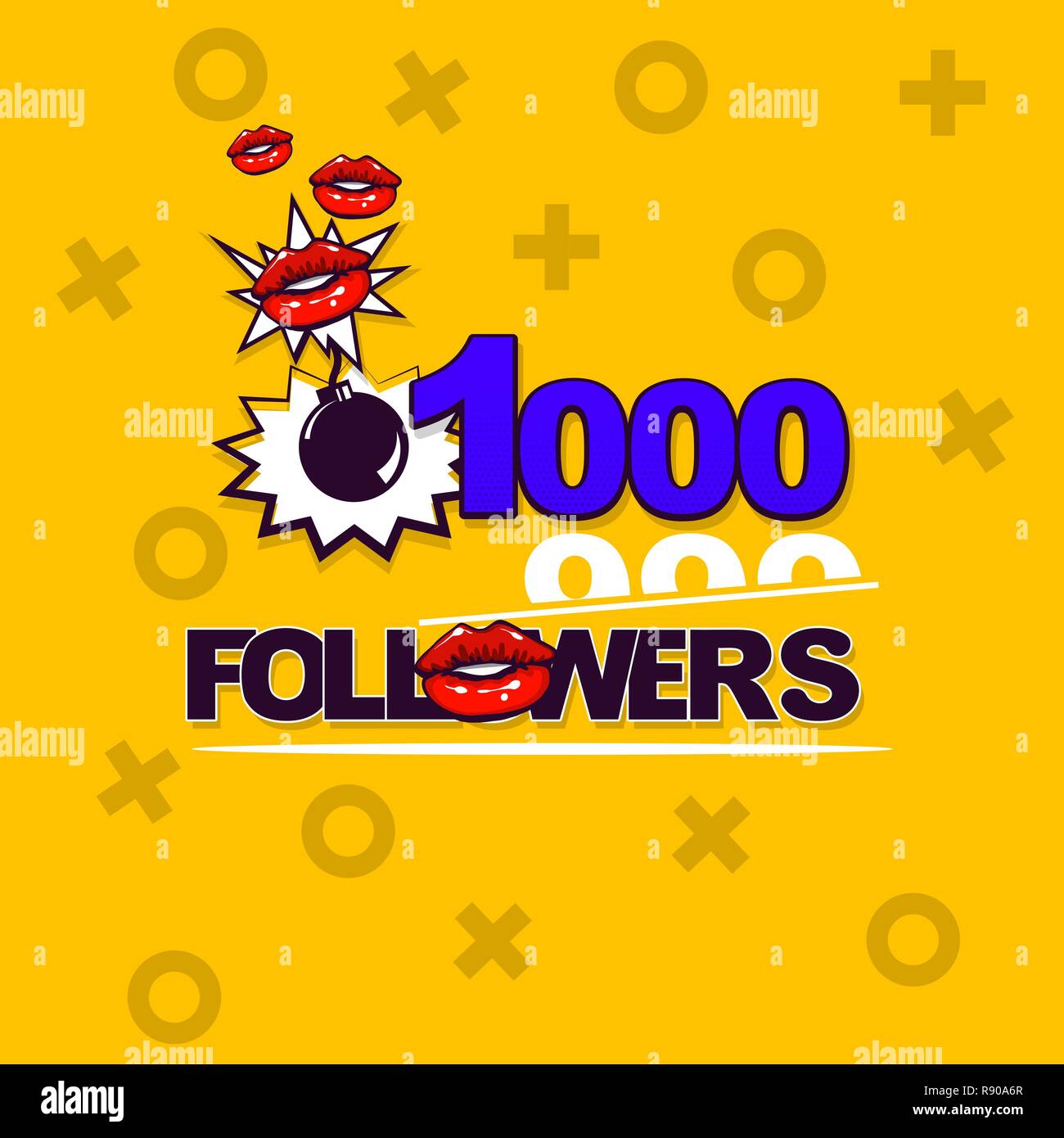 Follower banner comic text pop art design Stock Vector Image & Art - Alamy