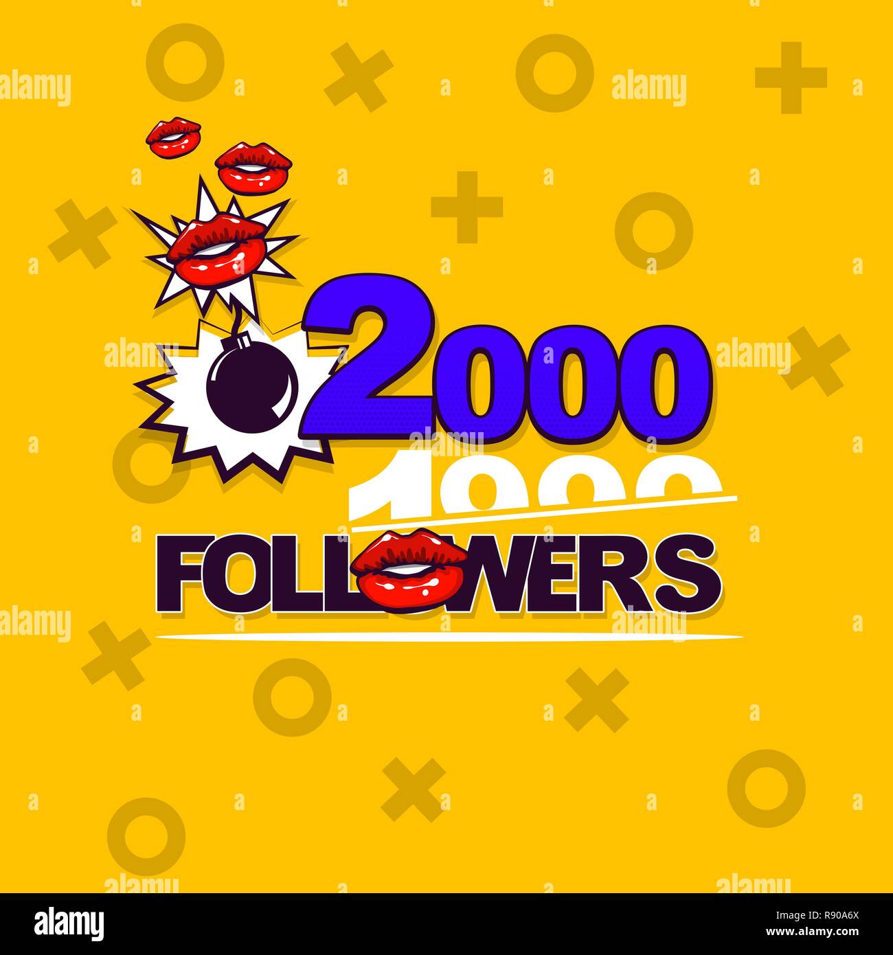 Follower banner comic text pop art design Stock Vector Image & Art - Alamy