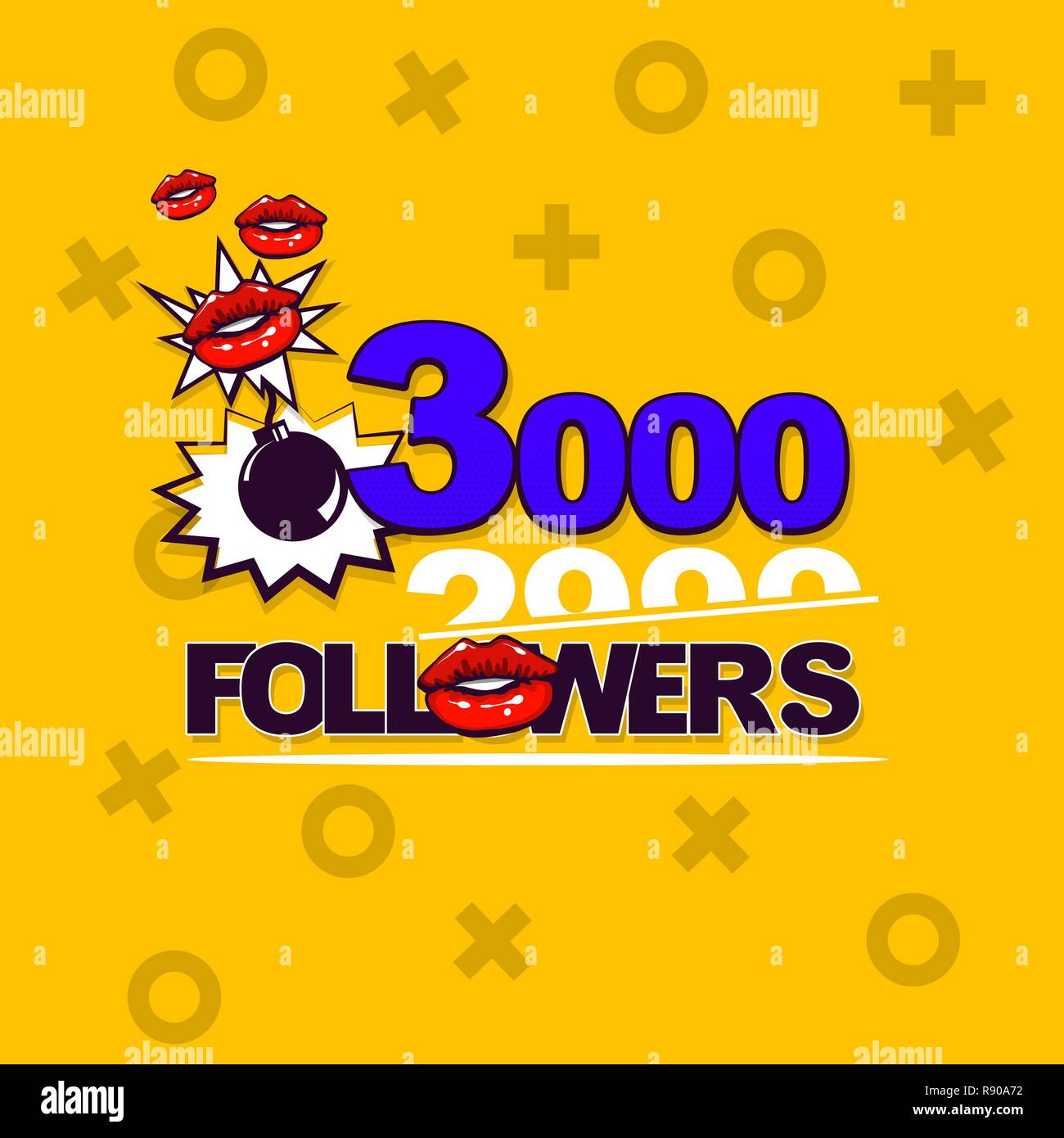 Follower banner comic text pop art design Stock Vector Image & Art - Alamy