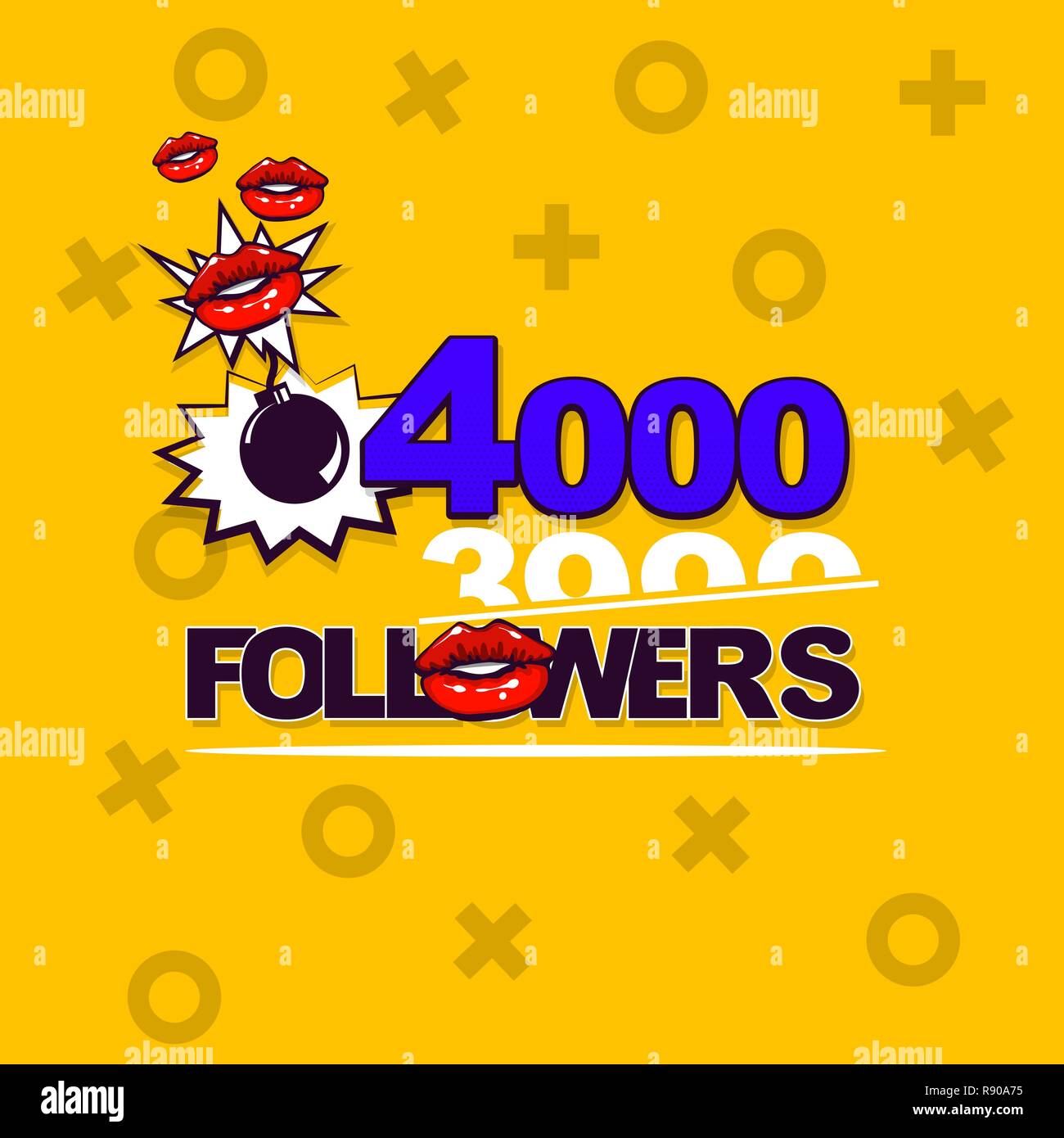 Follower banner comic text pop art design Stock Vector Image & Art - Alamy