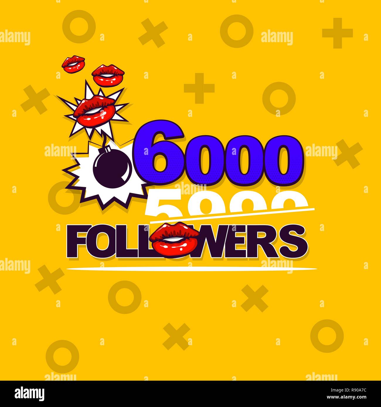 Follower banner comic text pop art design Stock Vector Image & Art - Alamy