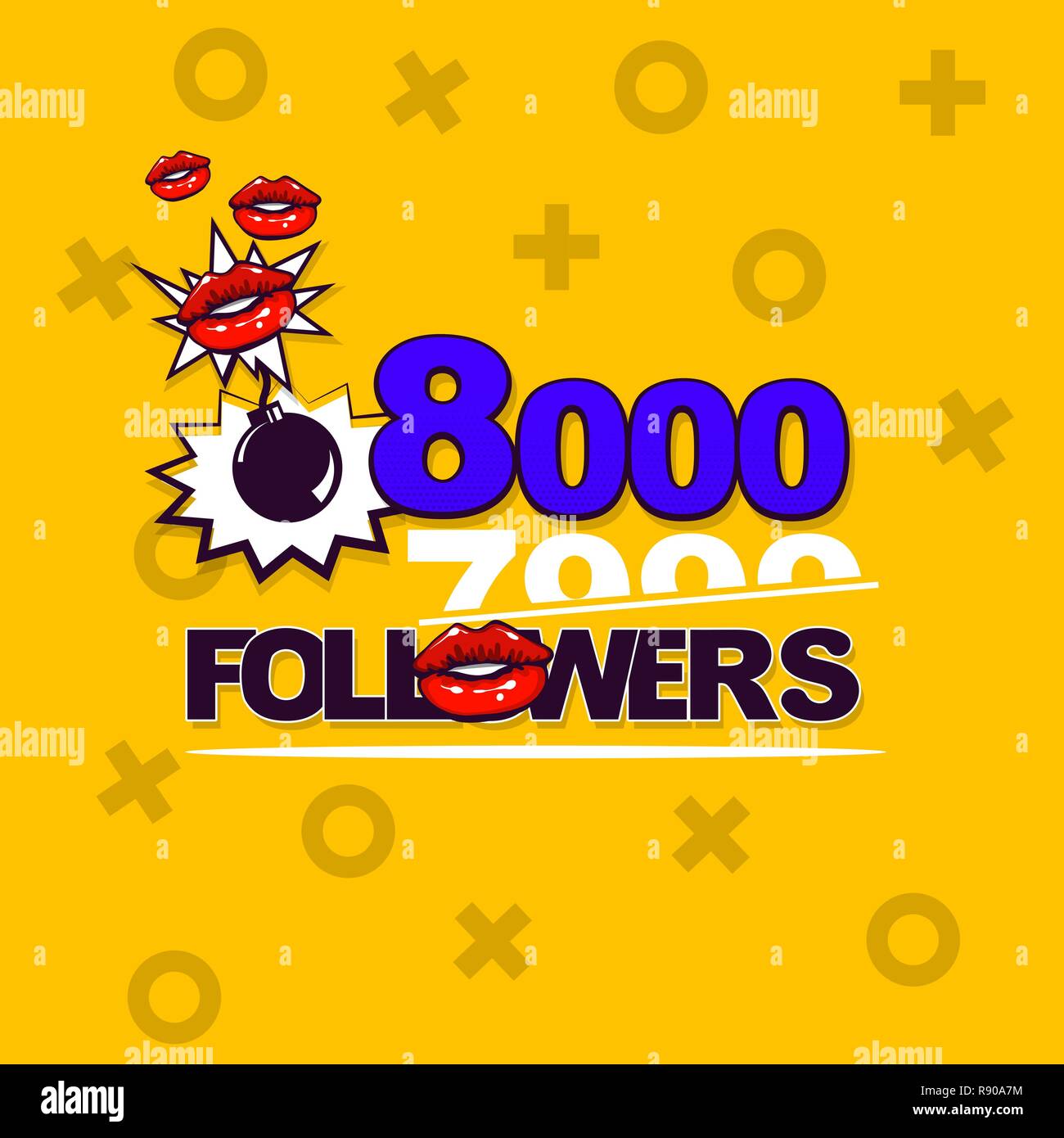 Follower banner comic text pop art design Stock Vector Image & Art - Alamy