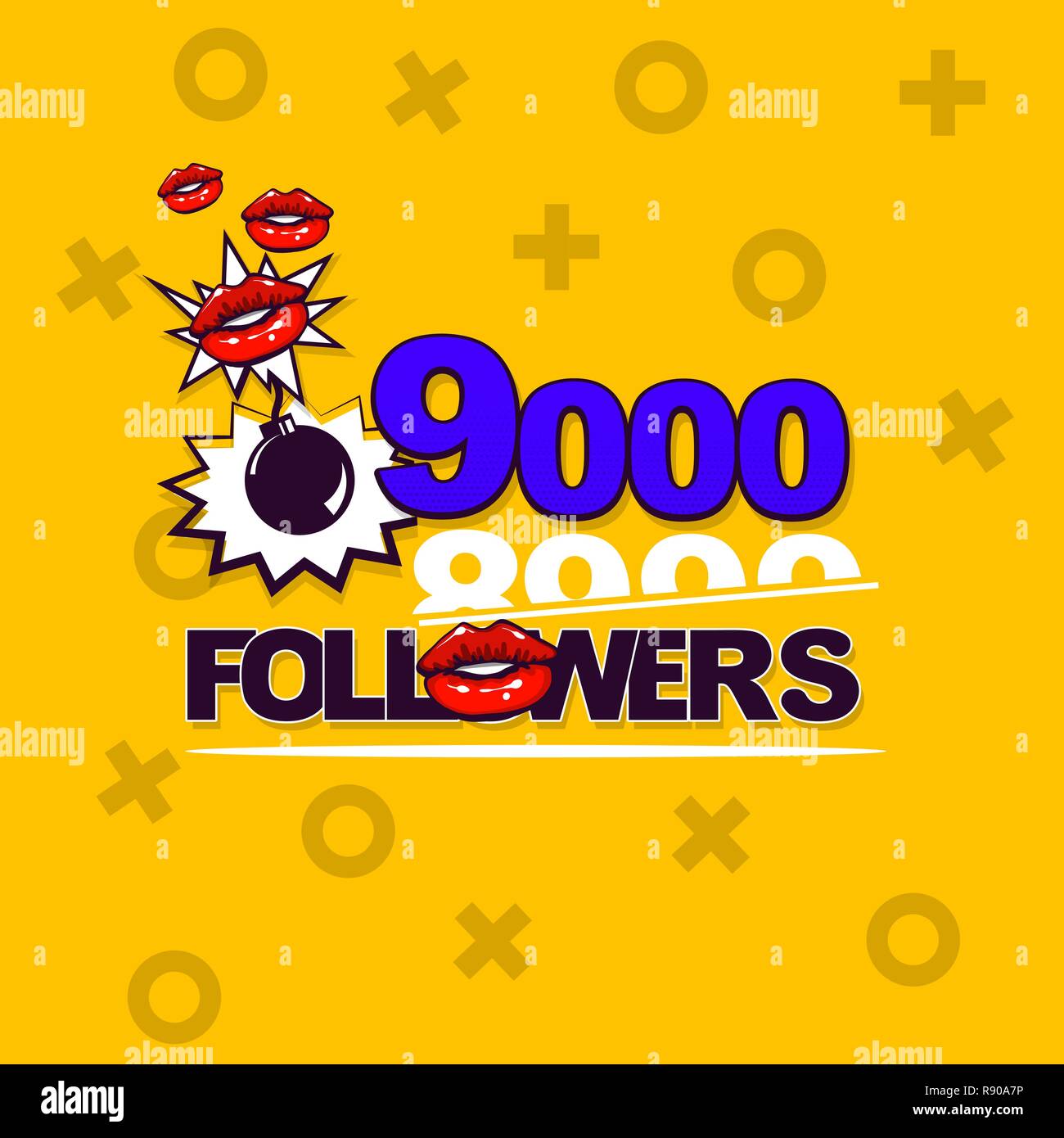 Follower banner comic text pop art design Stock Vector Image & Art - Alamy