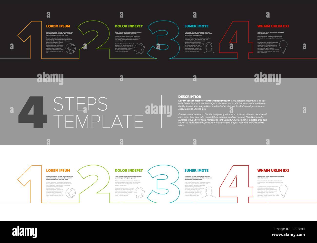 One two three four - vector progress template for four steps or options ...