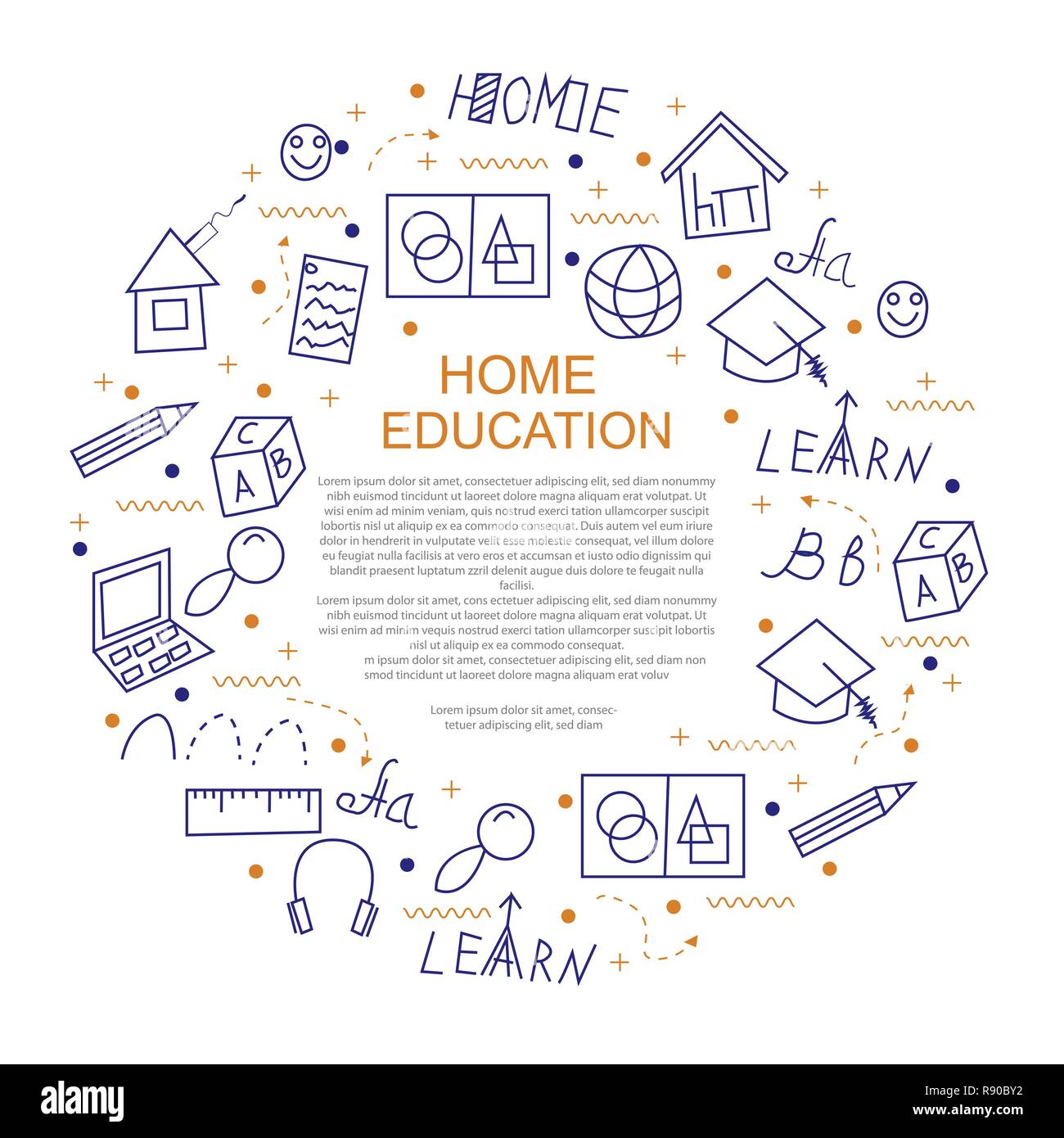 Child home schooling Stock Vector Images - Alamy
