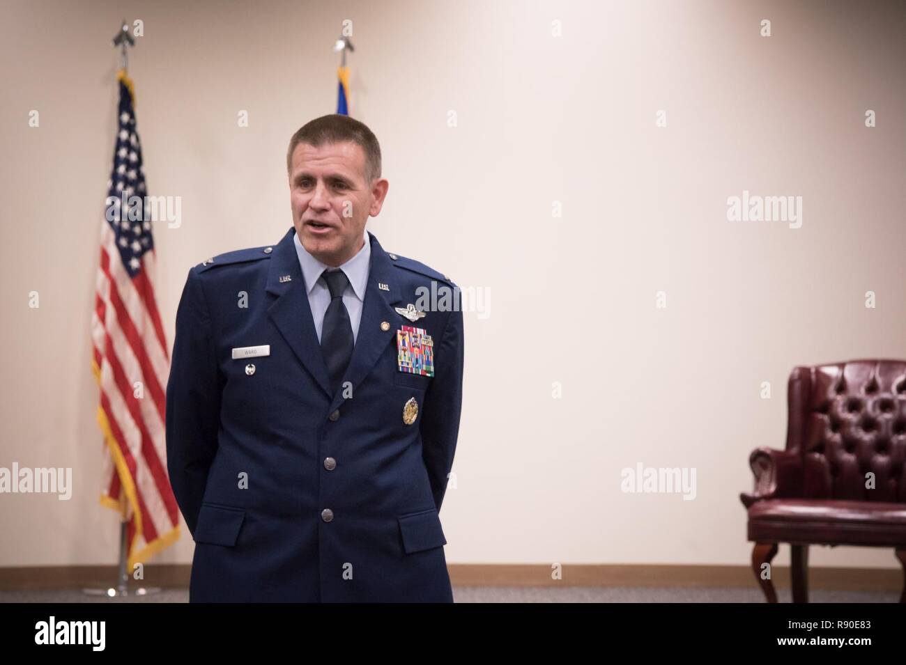 Retired Col. Howard Ward Jr. speaks during the promotion ceremony of ...