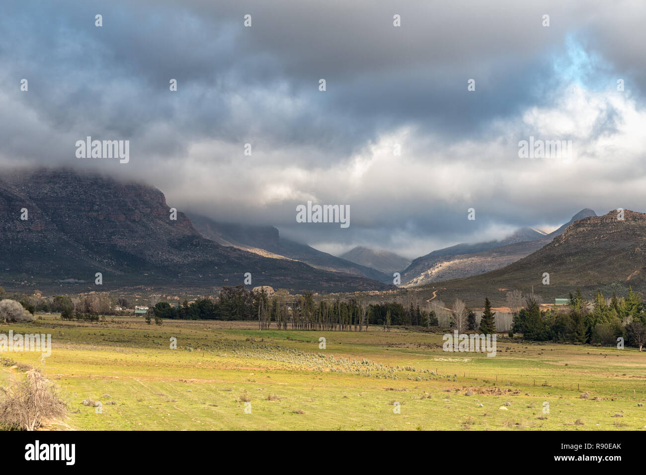 A farm landscape at Kromrivier in the Cederberg Mountains of the ...