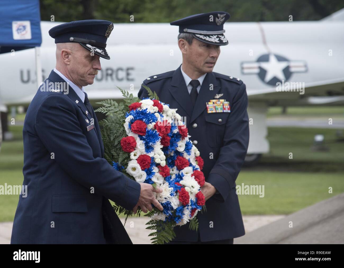U.S. Air Force Col. R. Scott Jobe, left, the 35th Fighter Wing ...
