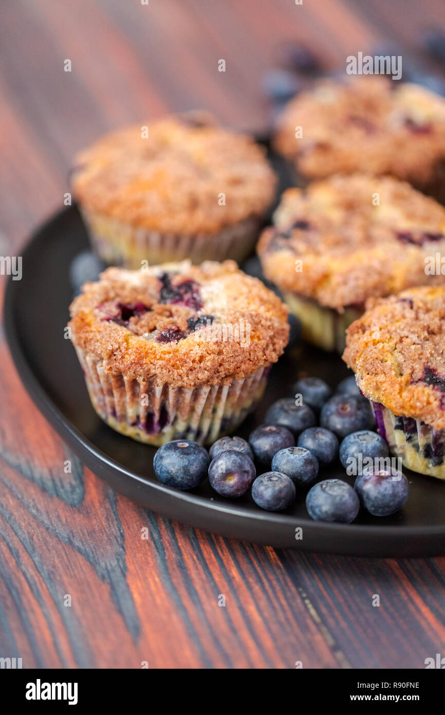 Homemade blueberry muffins made with organic ingredients Stock Photo ...