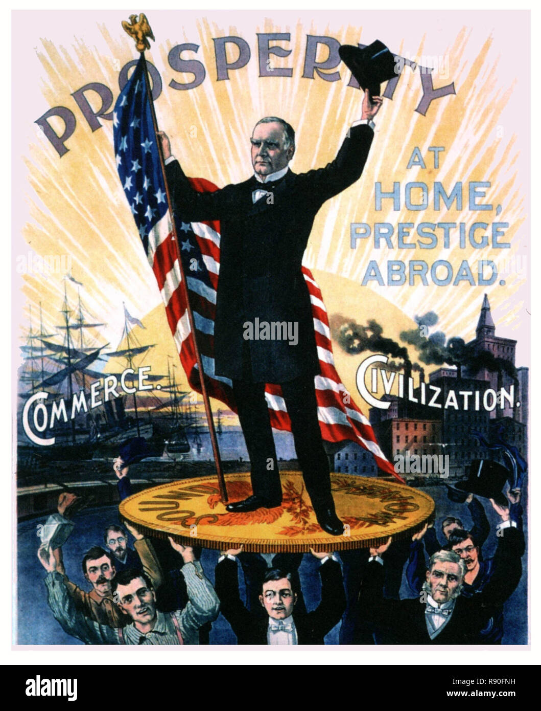 Mckinley Commerce Civilization - Vintage U.S Propaganda Poster Stock ...
