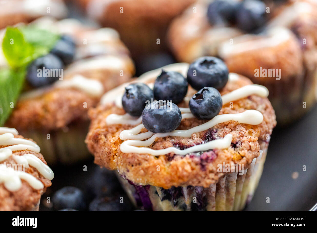 Homemade blueberry muffins made with organic ingredients Stock Photo ...