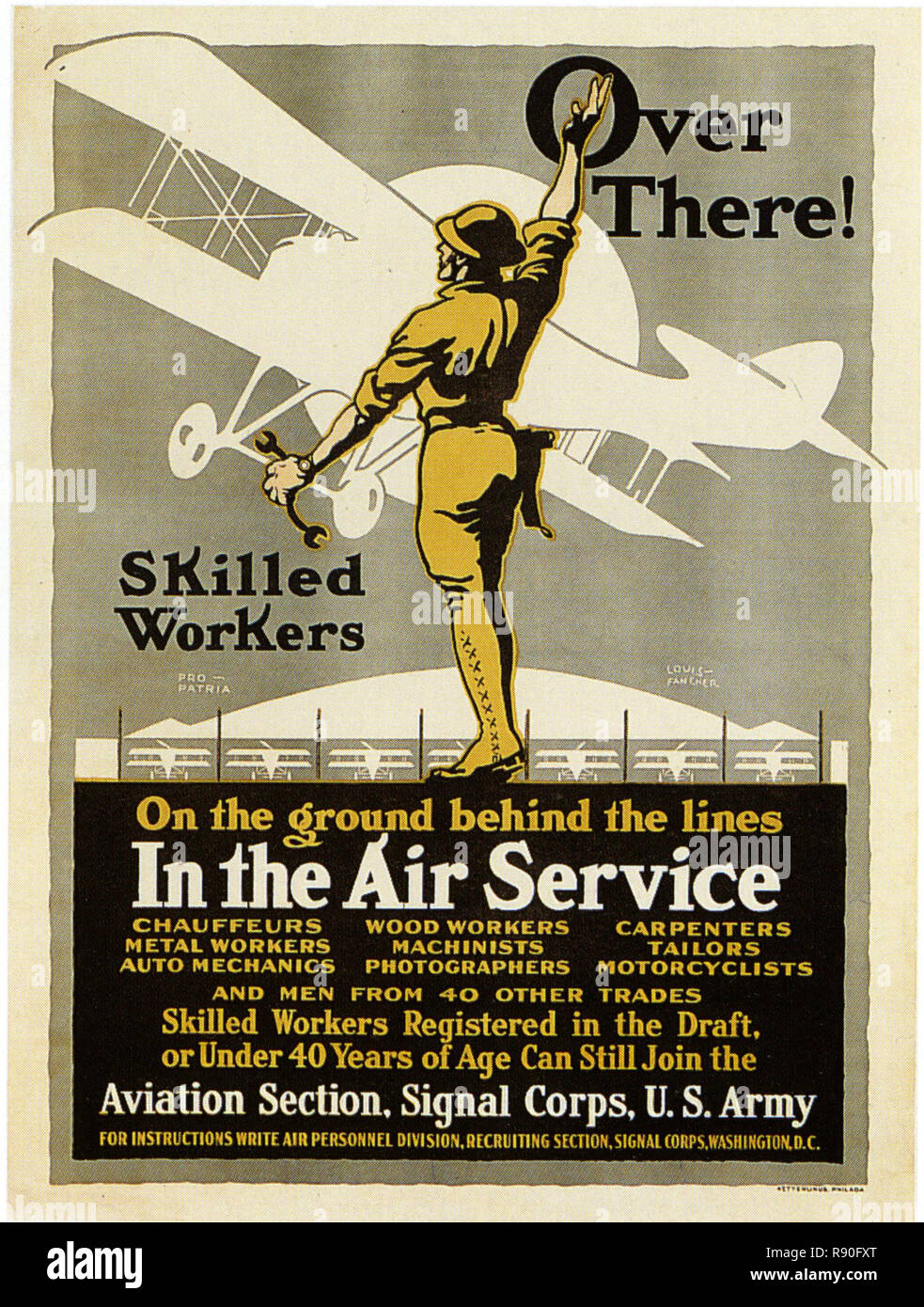 1918 Over There - U.S Vintage World War One Propaganda Poster Stock ...