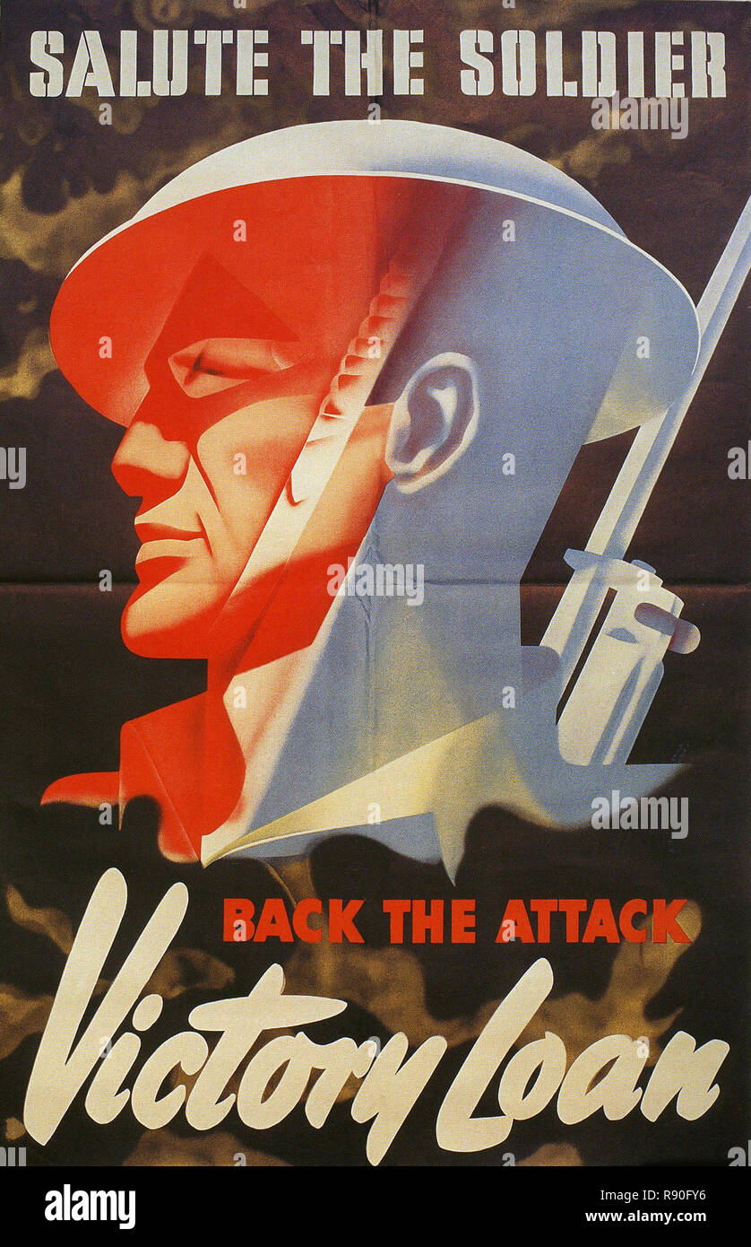 Back The Attack - Vintage World War One Propaganda Poster Stock Photo ...