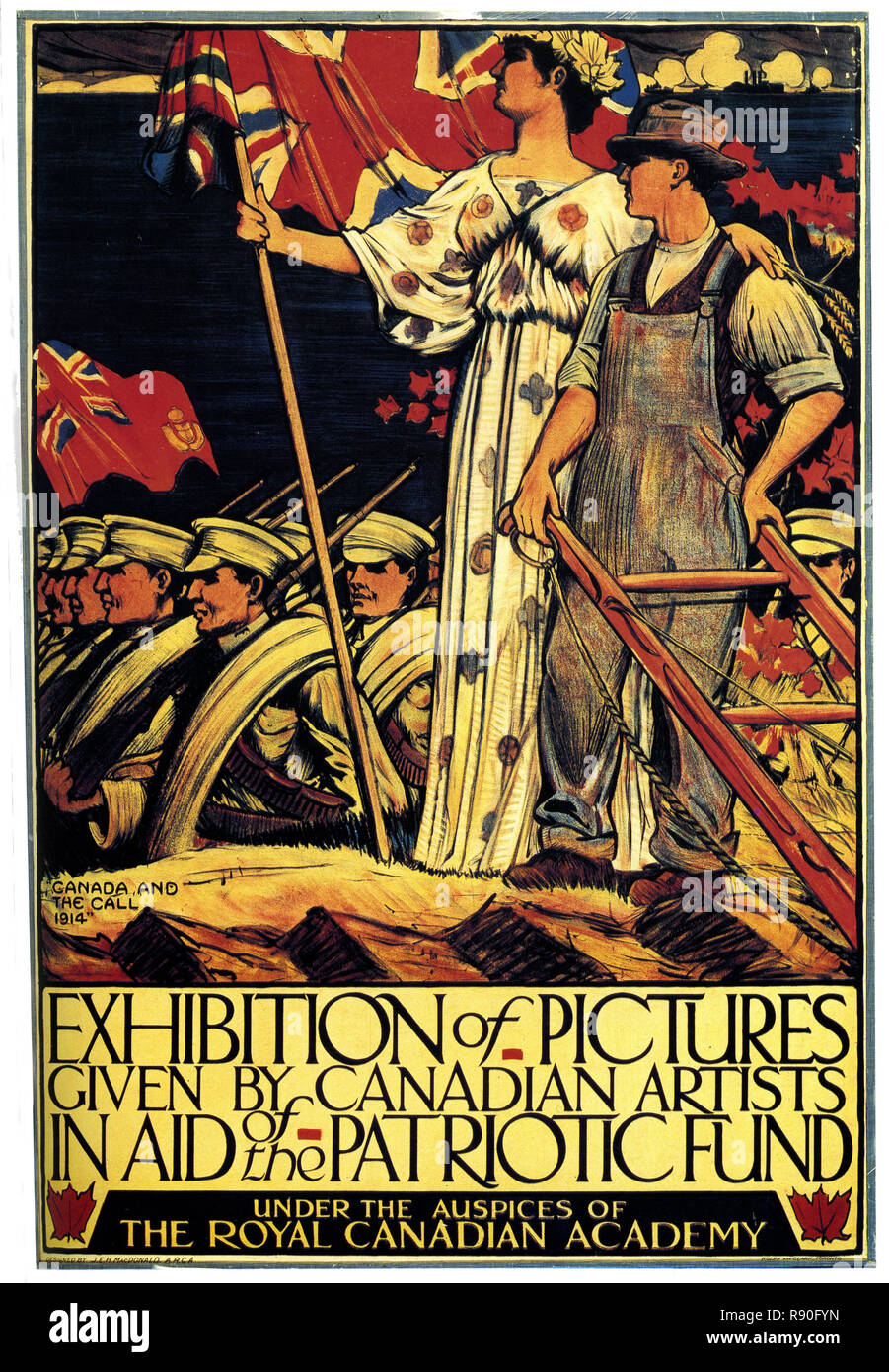 Canada And The Call - Vintage Canadian World War One Propaganda Poster ...