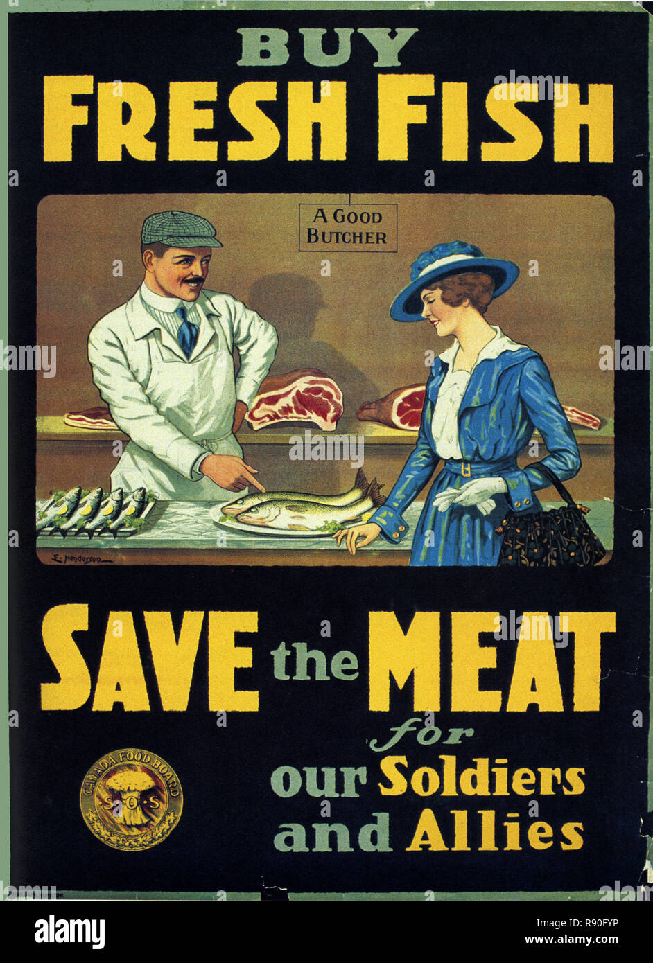 Canada Recommends Fresh Fish - Vintage Canadian World War One ...