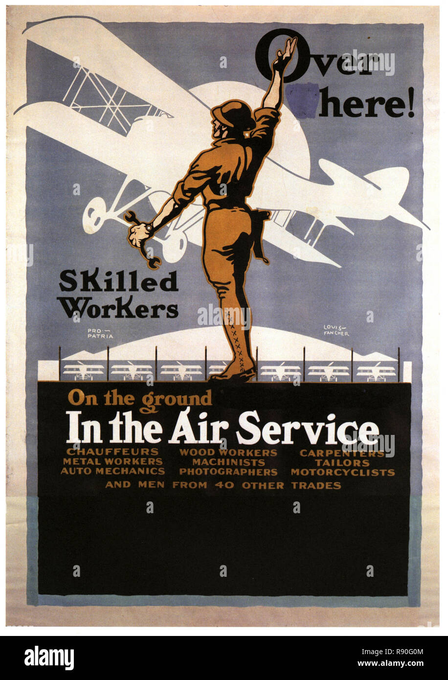 Over Here Skilled Workers - Vintage World War One Propaganda Poster ...