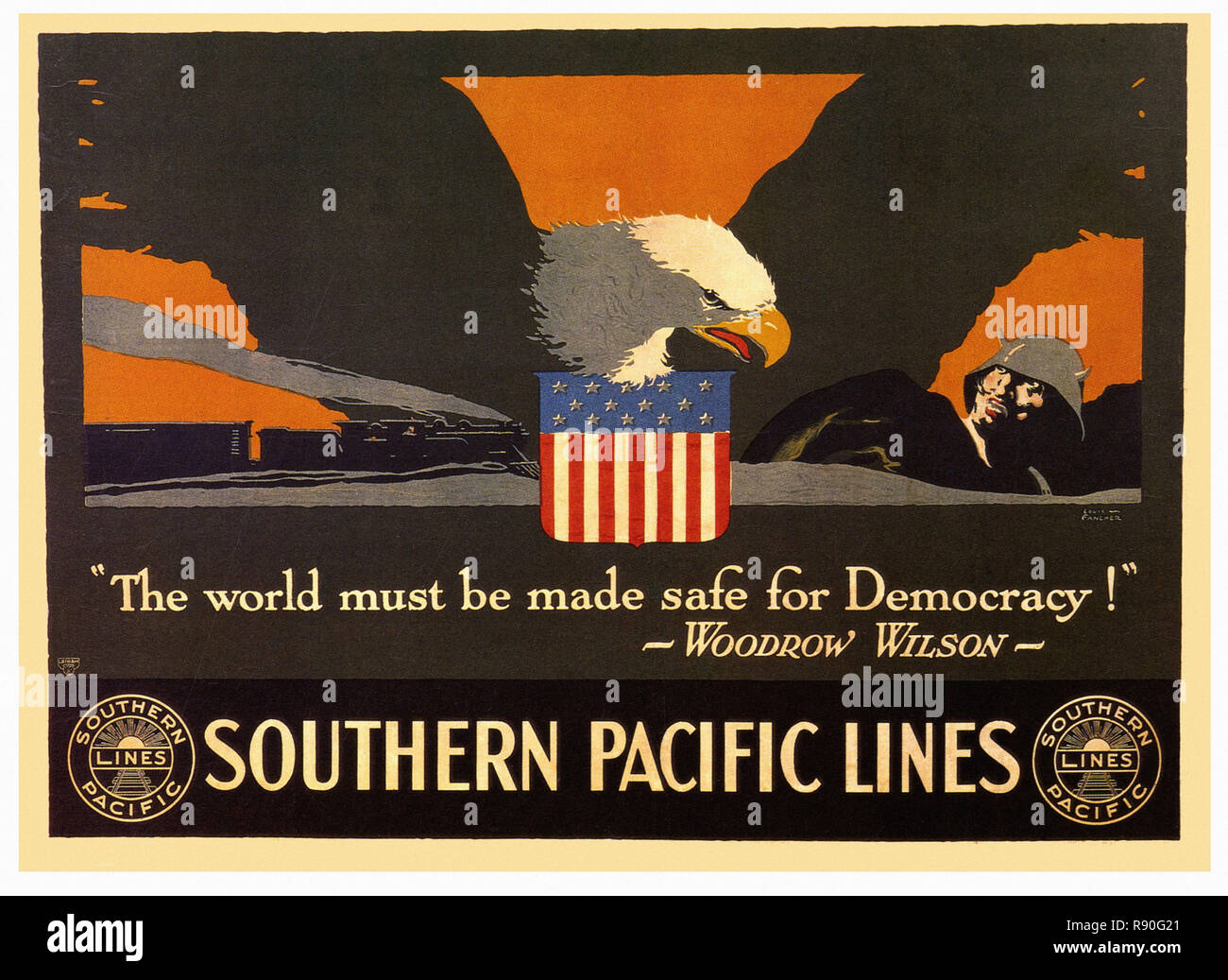 Southern Pacific Lines - Vintage U.S Propaganda Poster Stock Photo - Alamy