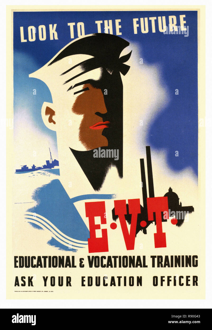 Look To The Future - Vintage Propaganda Poster Stock Photo - Alamy